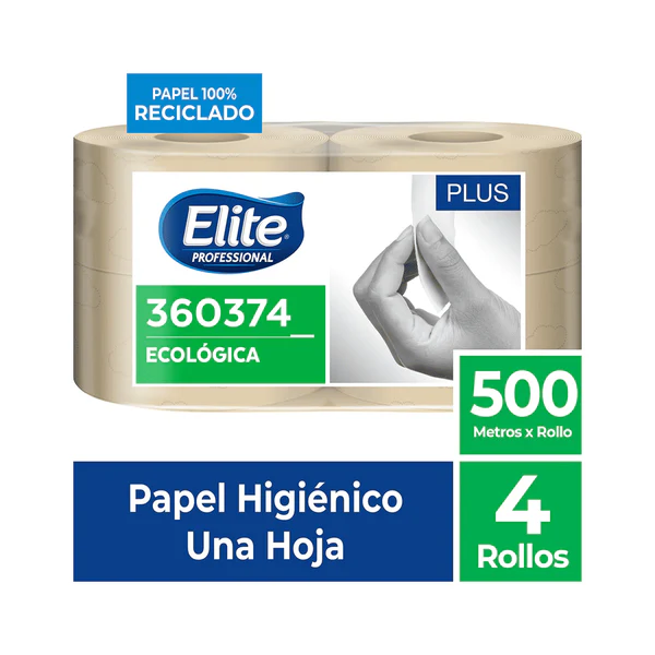 Papel Higiénico Jumbo Elite Plus Una Hoja X4 Rollos 500 Mts (360374) | Dielsa